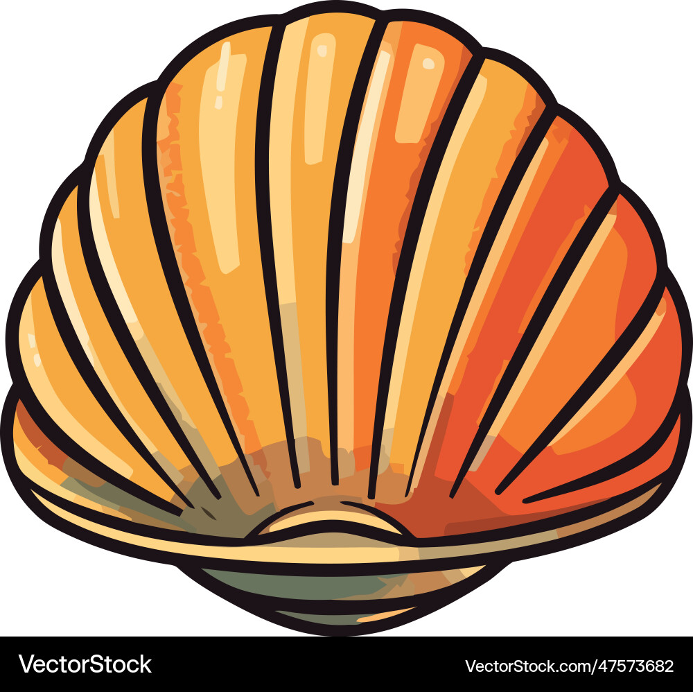 Seashell a symbol of summer vacations Royalty Free Vector