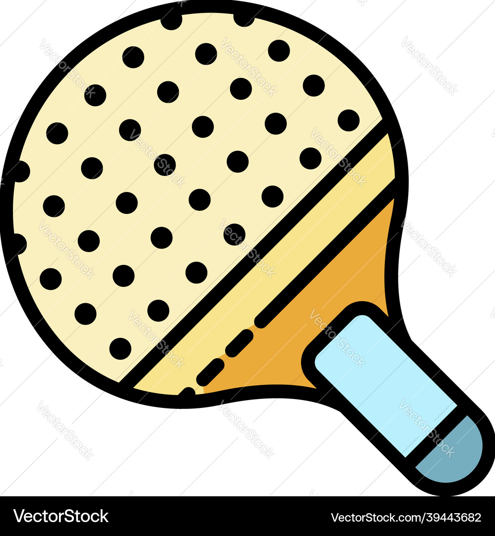 Table tennis paddle icon color outline Royalty Free Vector
