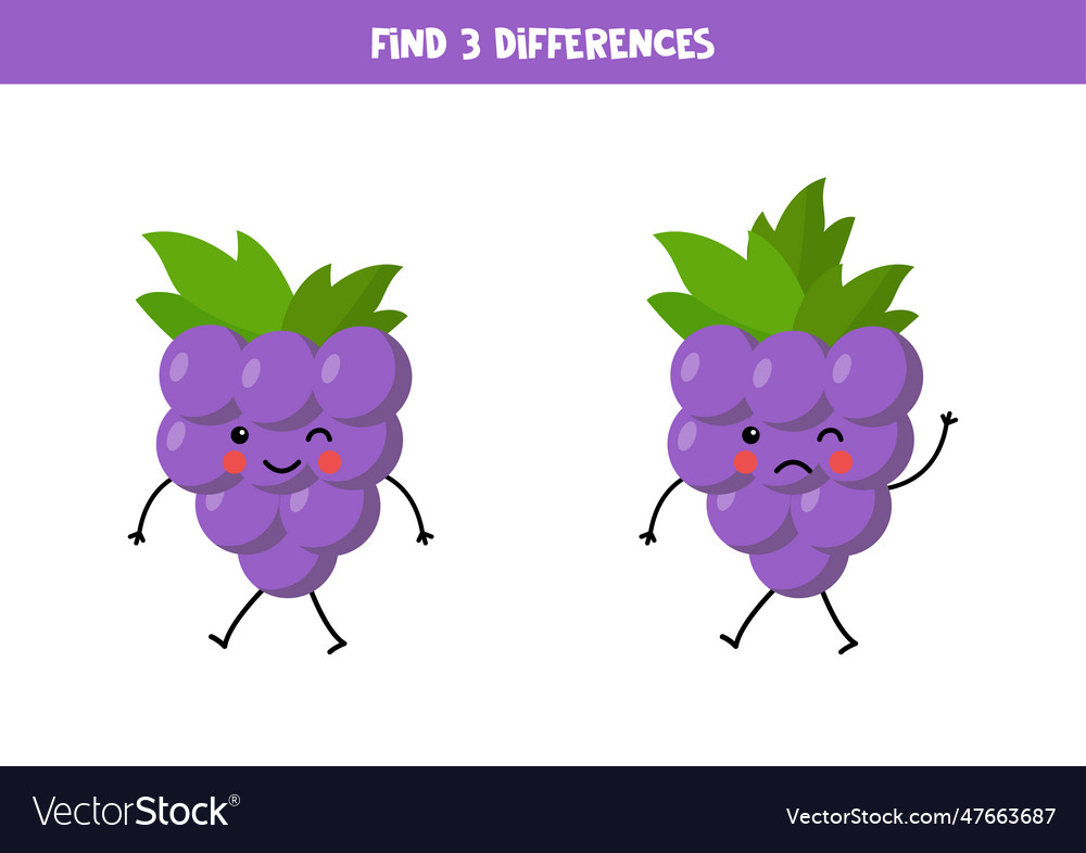 Find three differences between two pictures Vector Image