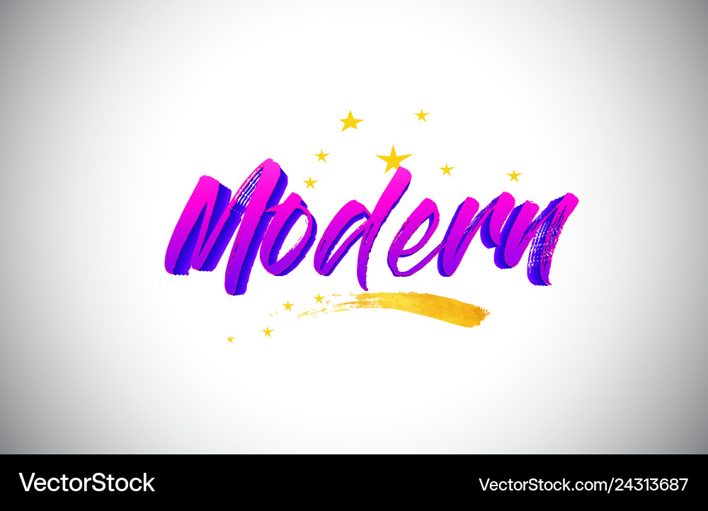 Modern purple violet word text with handwritten Vector Image