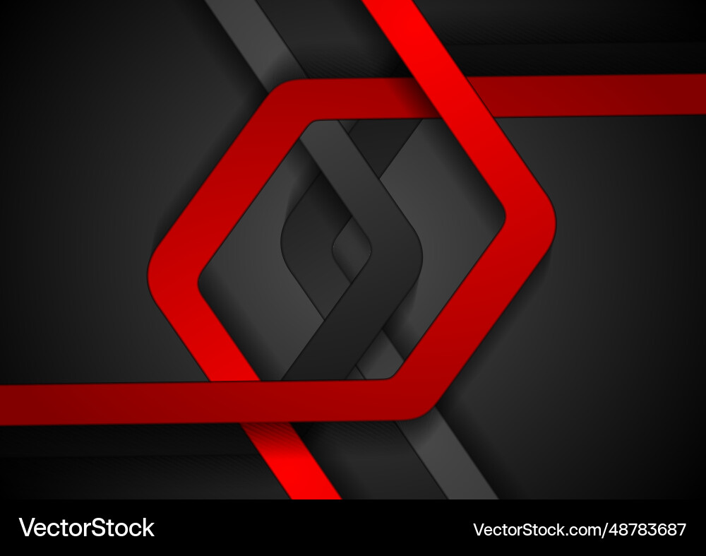 Red and black abstract stripes corporate Vector Image