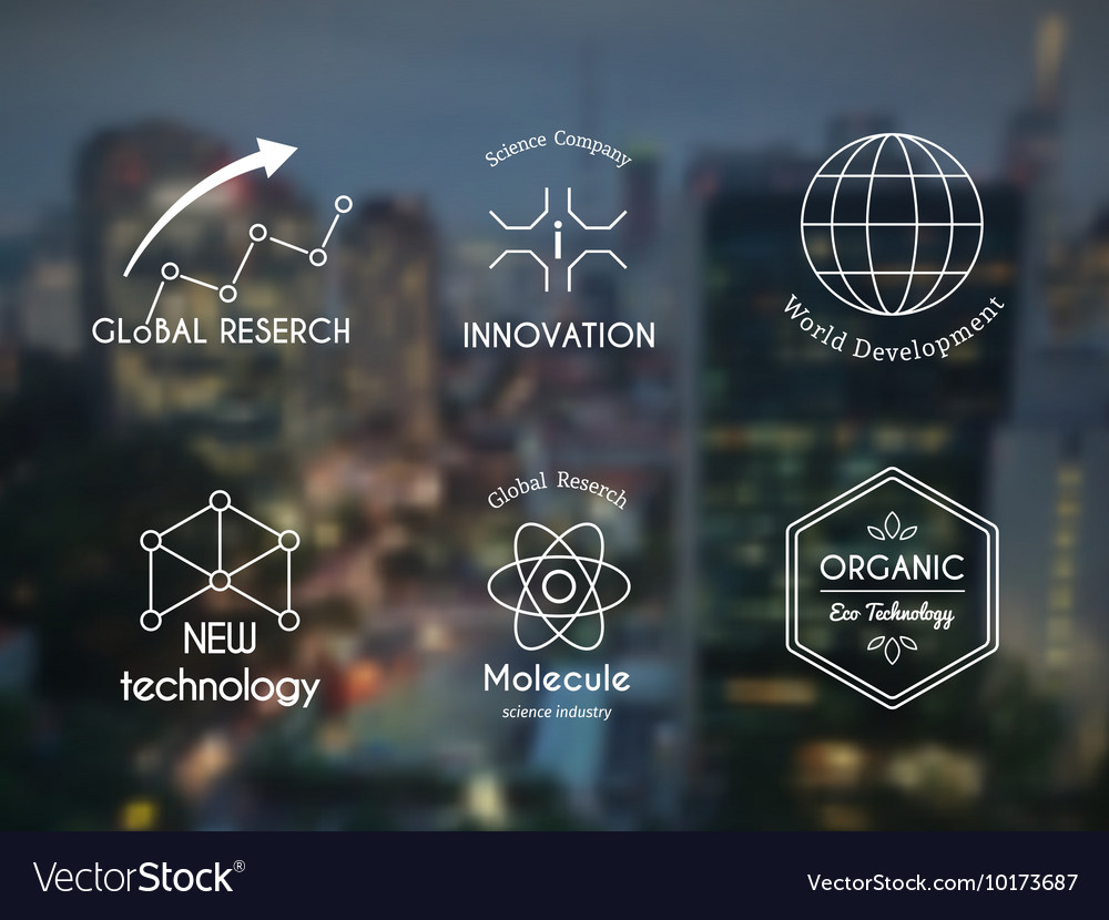Science logo set Royalty Free Vector Image - VectorStock