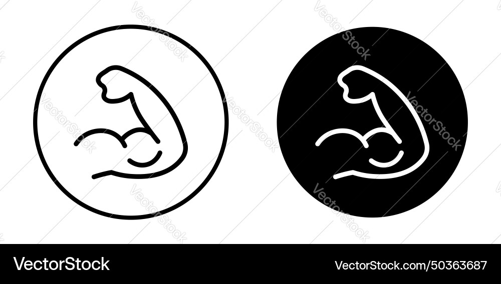Strong hand icon set muscle flex power symbol Vector Image