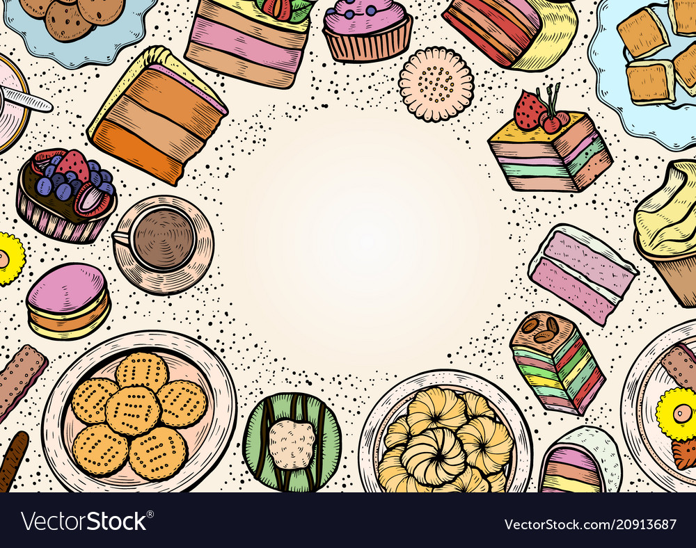 Sweets and bakery set Royalty Free Vector Image