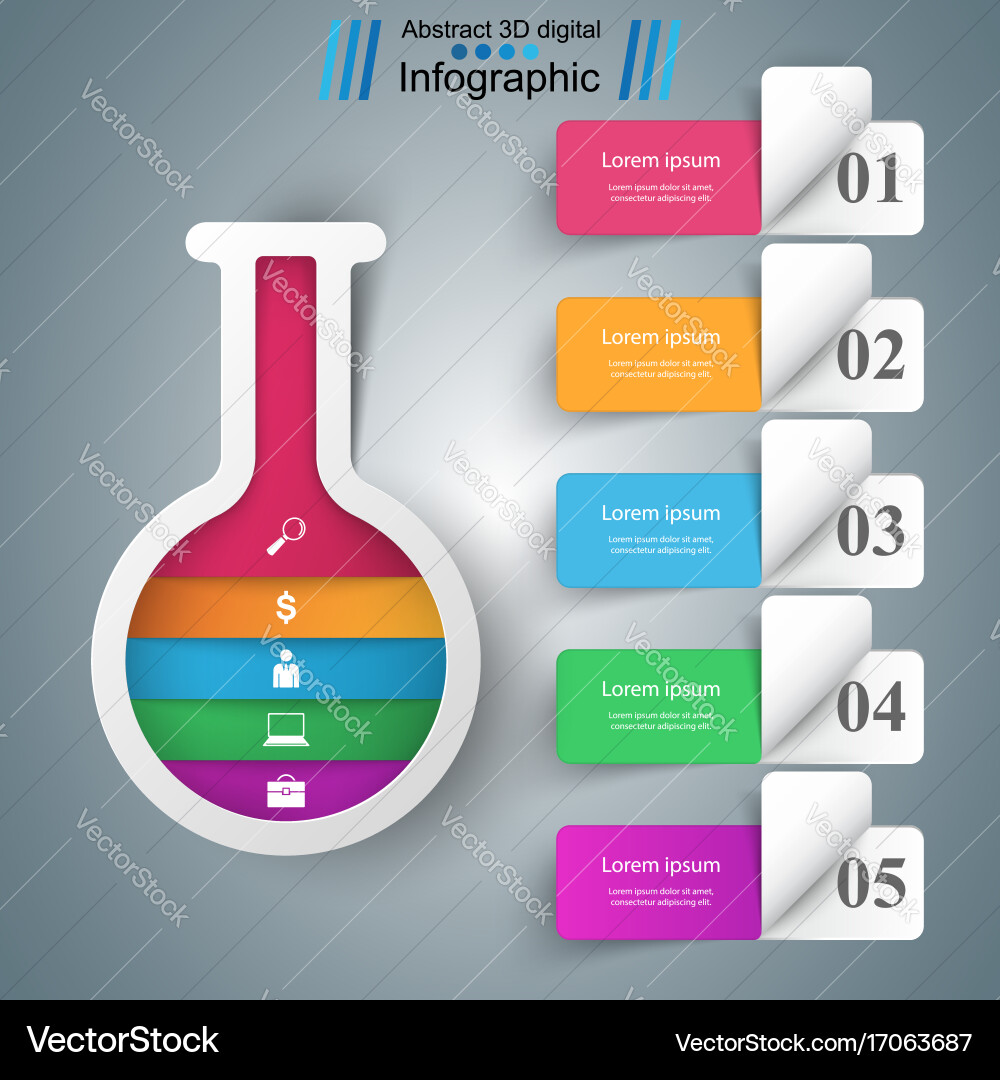 Test tube experiments business infographics Vector Image