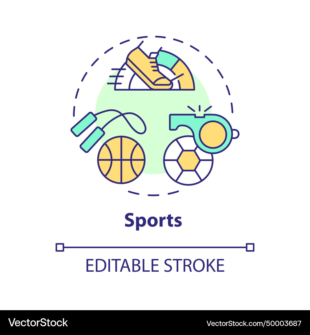 Thin line simple colorful sports icon concept Vector Image