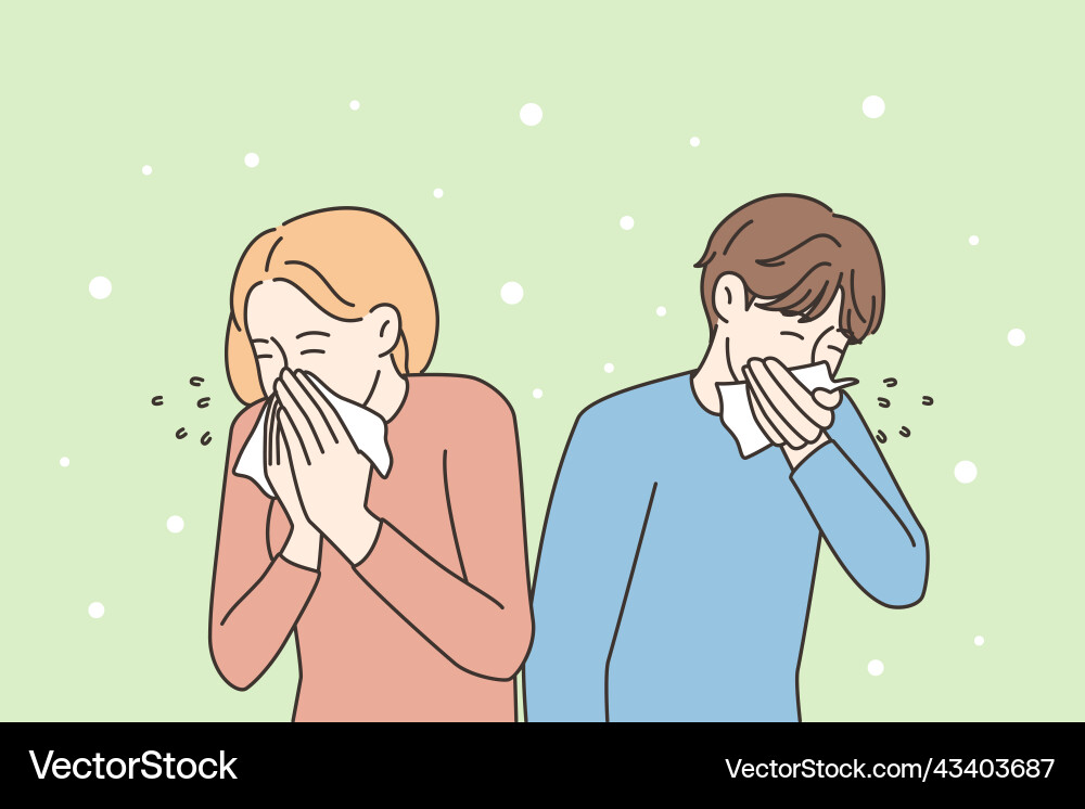 Unhealthy people suffer from cold Royalty Free Vector Image