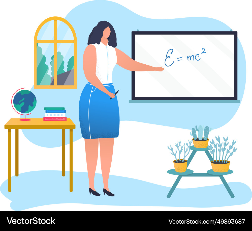 Woman mathematician physicist teacher character Vector Image