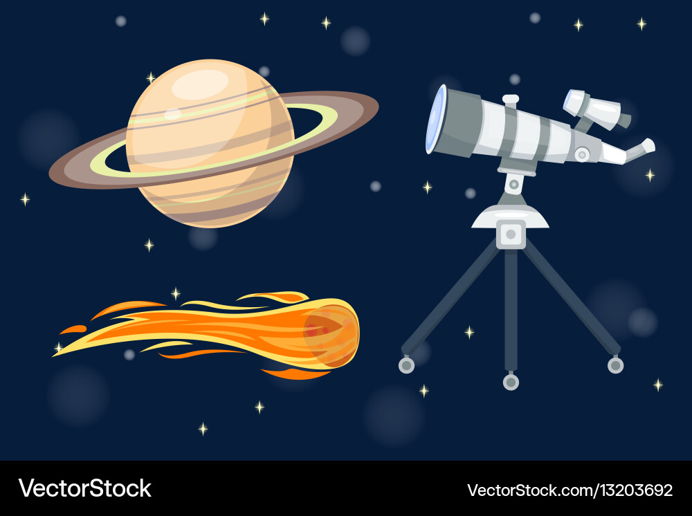 Astronomy space cartoon set Royalty Free Vector Image