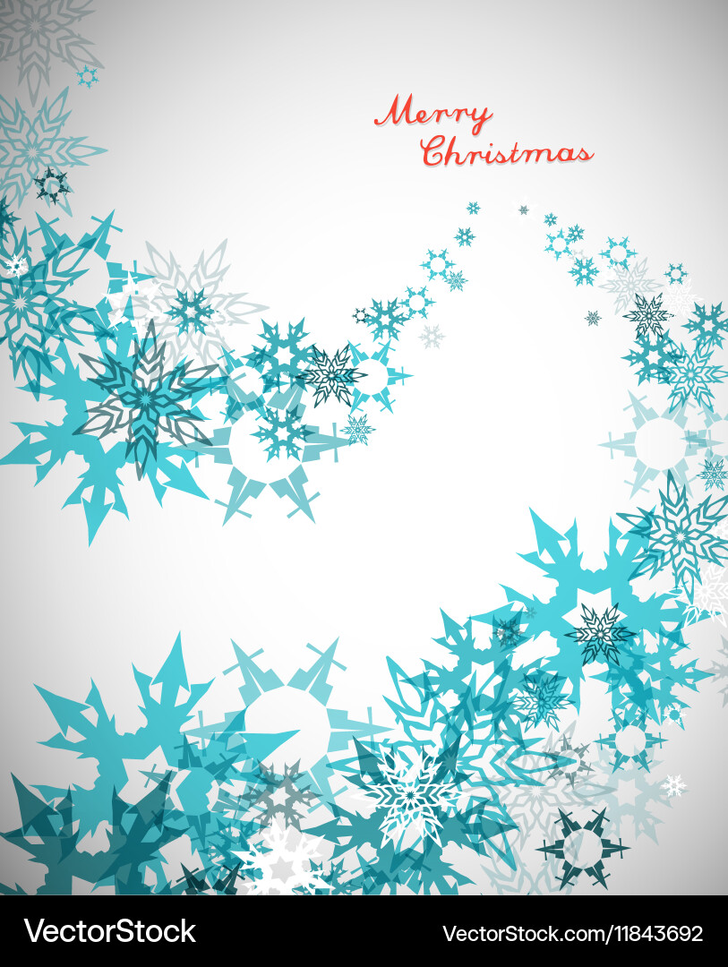 Christmas background with turquoise snowflakes Vector Image