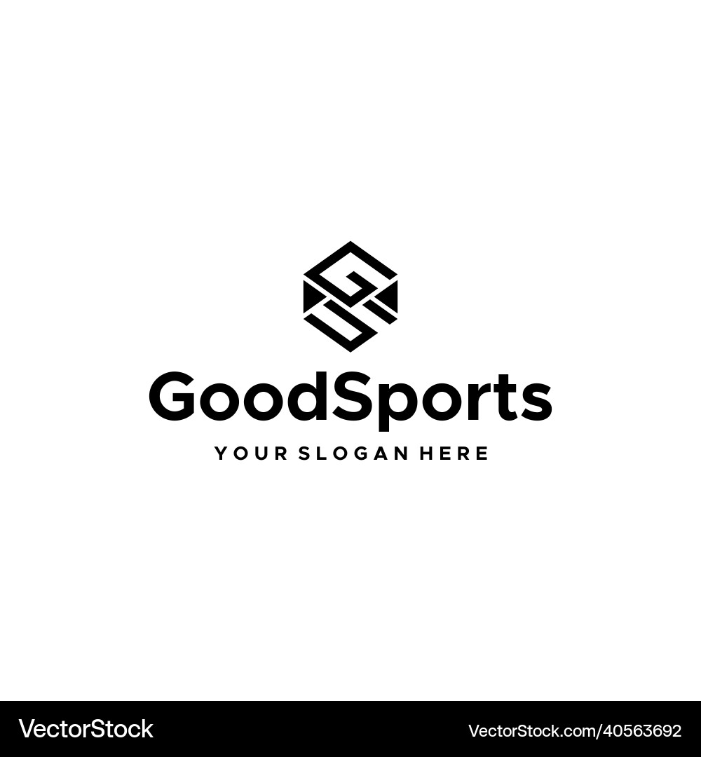 Flat lettermark initial gs goodsports logo design Vector Image