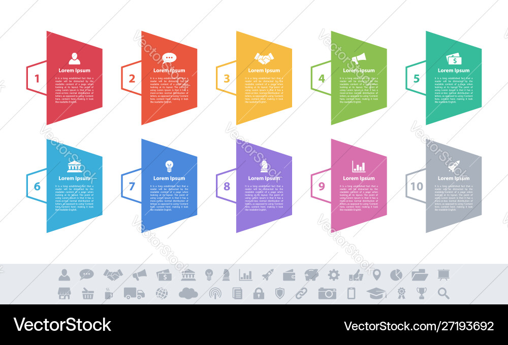 Infographic design business concept with 10 steps Vector Image