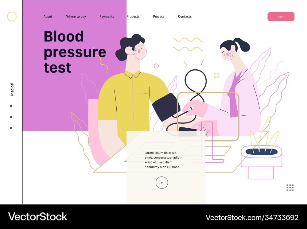 Medical tests template - blood pressure test Vector Image