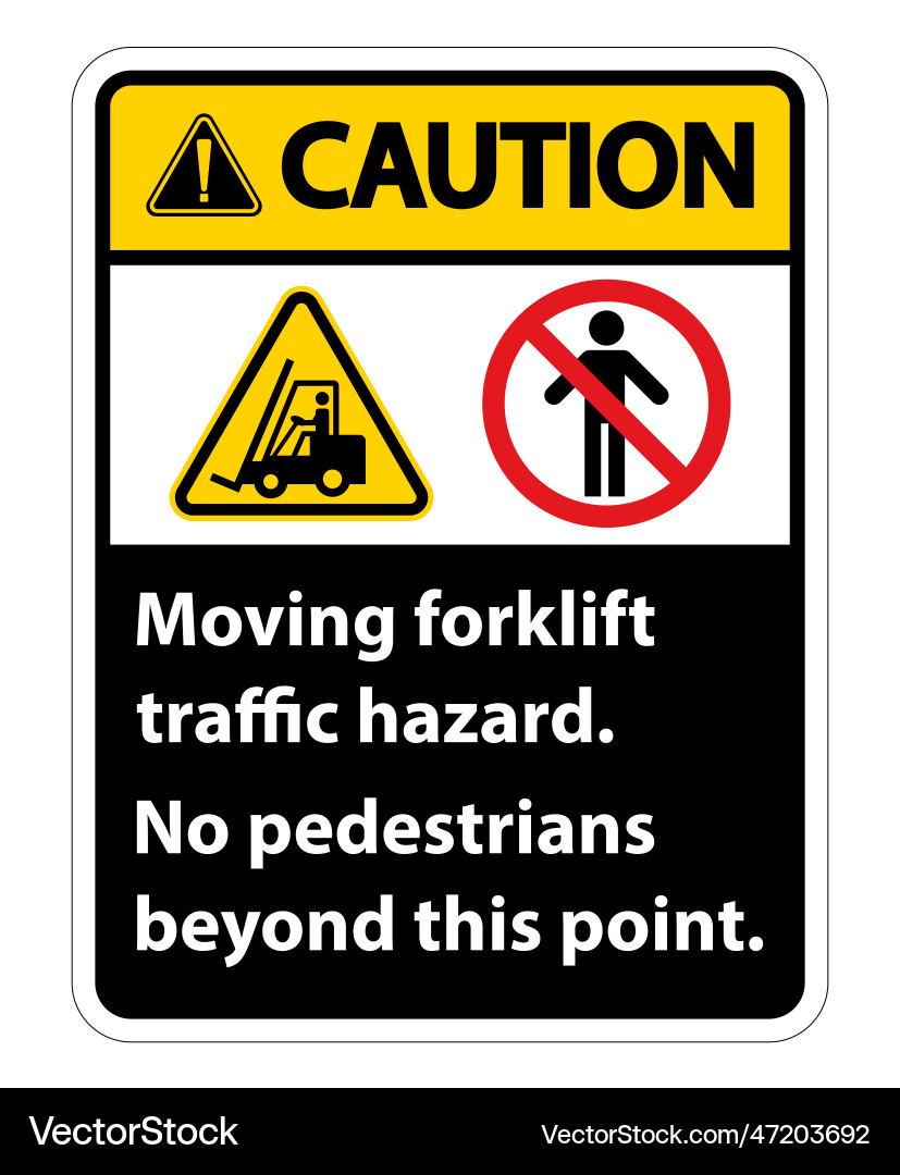 Moving forklift traffic hazardno pedestrians Vector Image