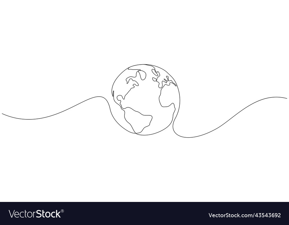One line style world simple modern minimaistic Vector Image
