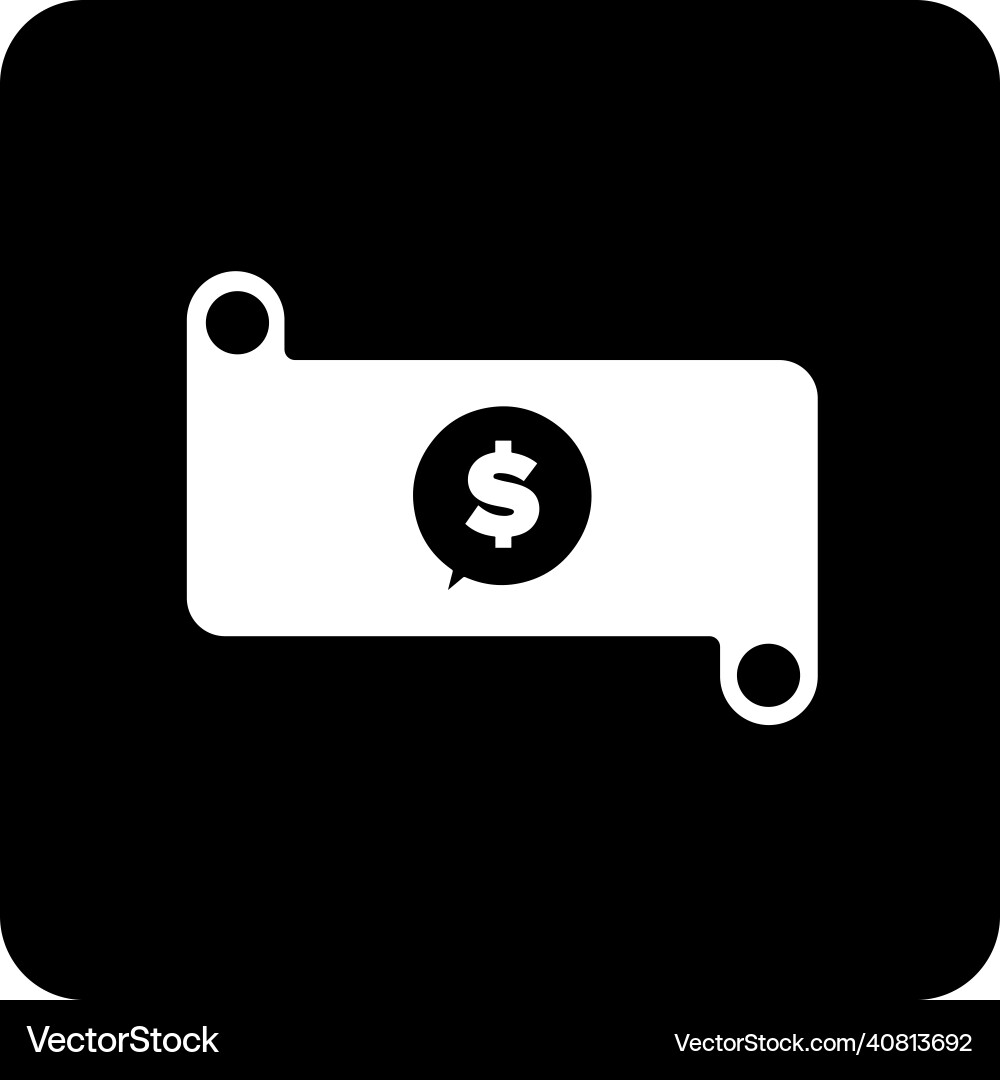 Paper money icon design template Royalty Free Vector Image