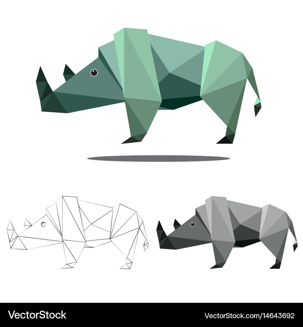 Rhino Polygon Royalty Free Vector Image Vectorstock