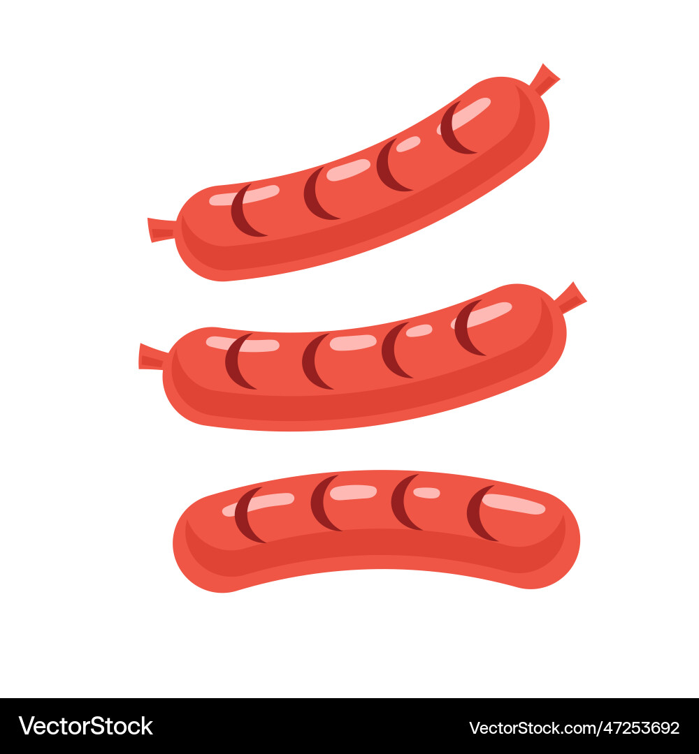 Sausage fast food isolated icon Royalty Free Vector Image