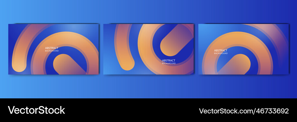 Set of modern abstract gradient blue colorful Vector Image