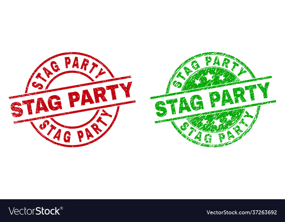 Stag party round stamp seals with corroded style Vector Image Stag party round stamp seals with corroded style Vector Image