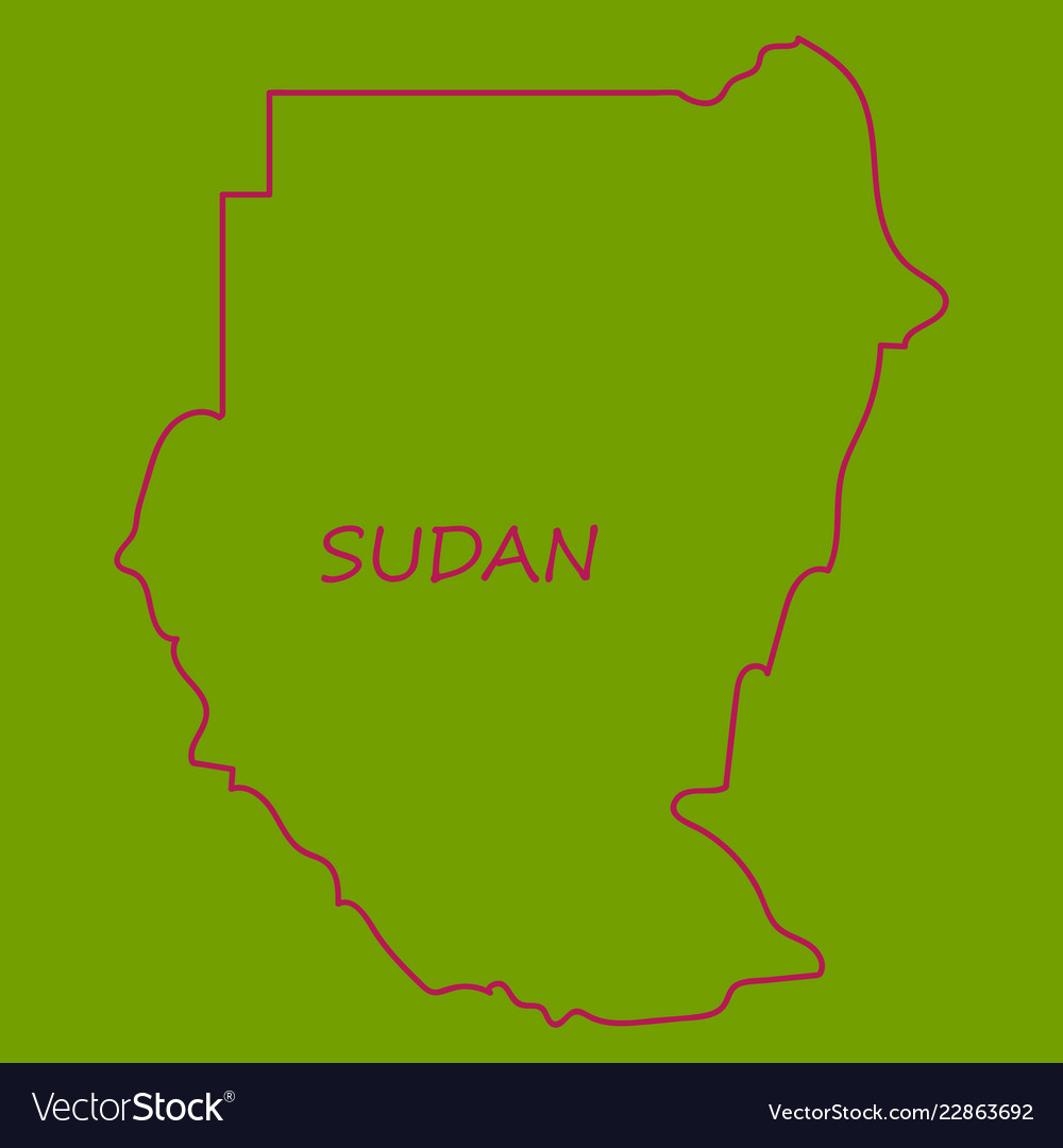Sudan flag and map on gray background Royalty Free Vector