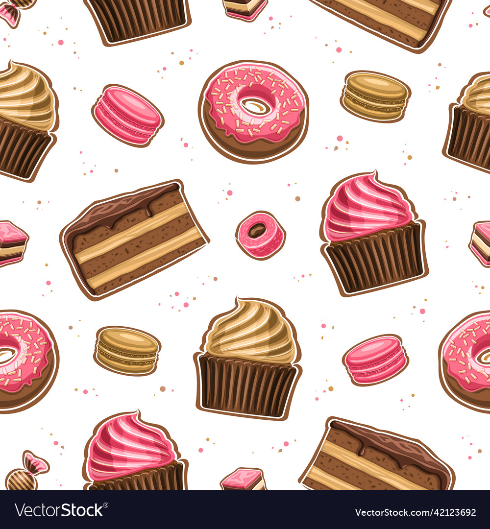 Sweet seamless pattern Royalty Free Vector Image