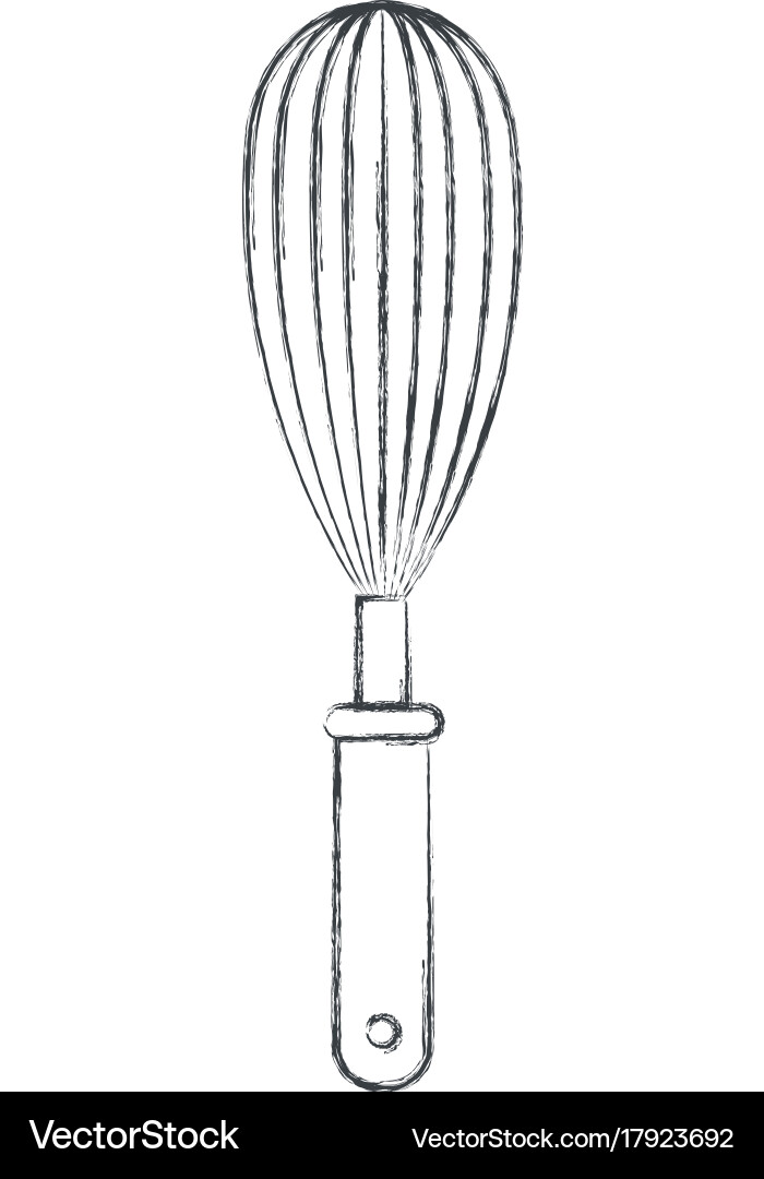 Whisk kitchen utensil monochrome blurred Vector Image