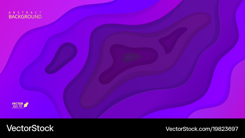 Abstract realistic paper cut design with wavy Vector Image