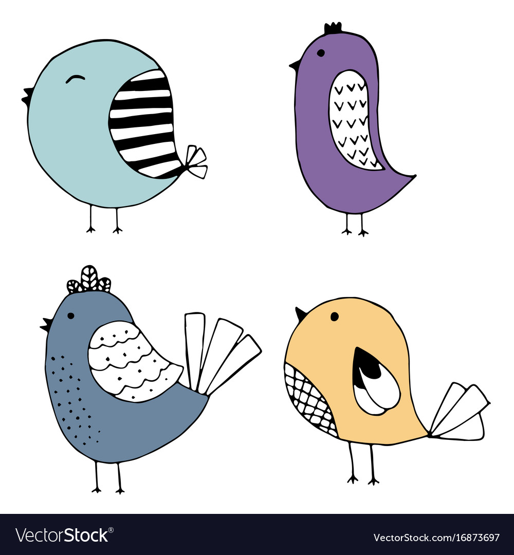 Materials Clip Art & Image Files Doodle Birds png and svg digital ...