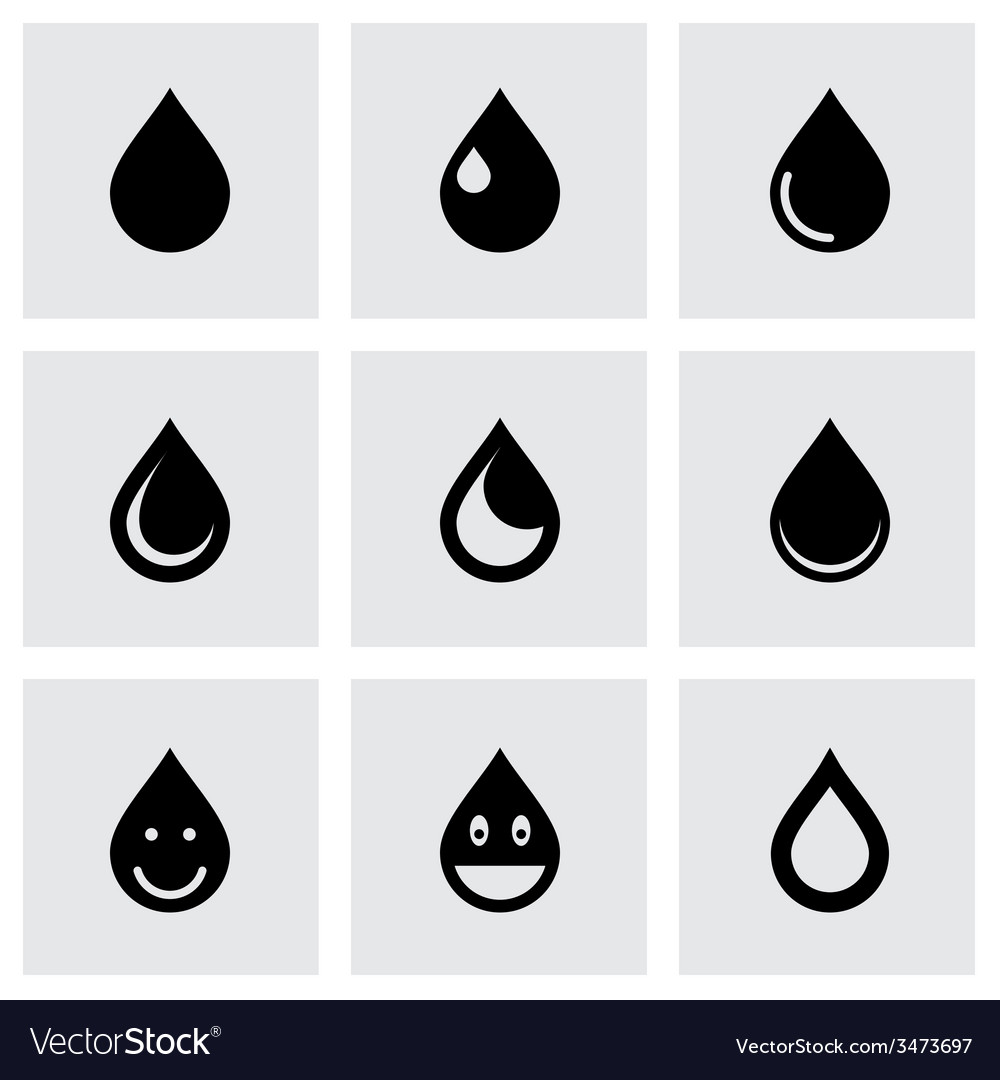 Drop icon set Royalty Free Vector Image - VectorStock