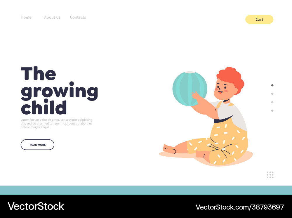 Growing child stage aging concept landing Vector Image