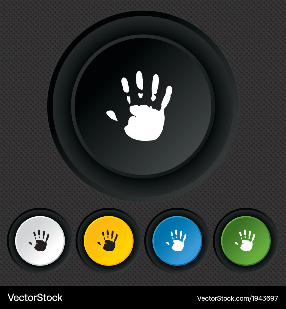 Hand print sign icon stop symbol Royalty Free Vector Image