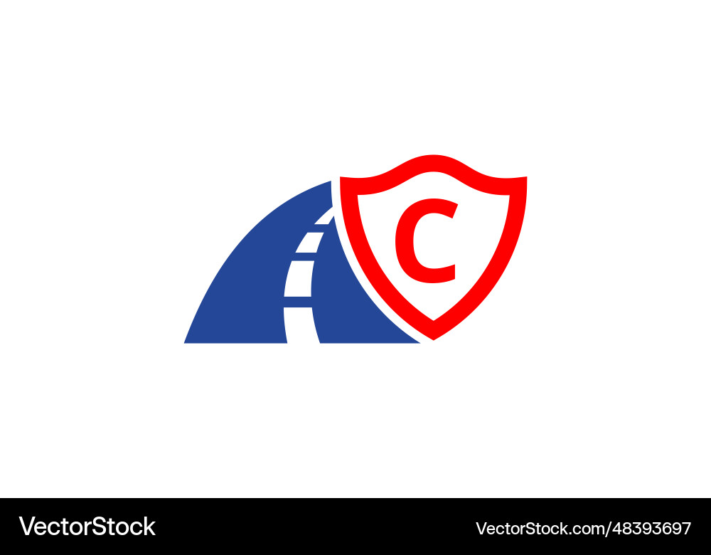 Letter c with road logo sing the creative design Vector Image