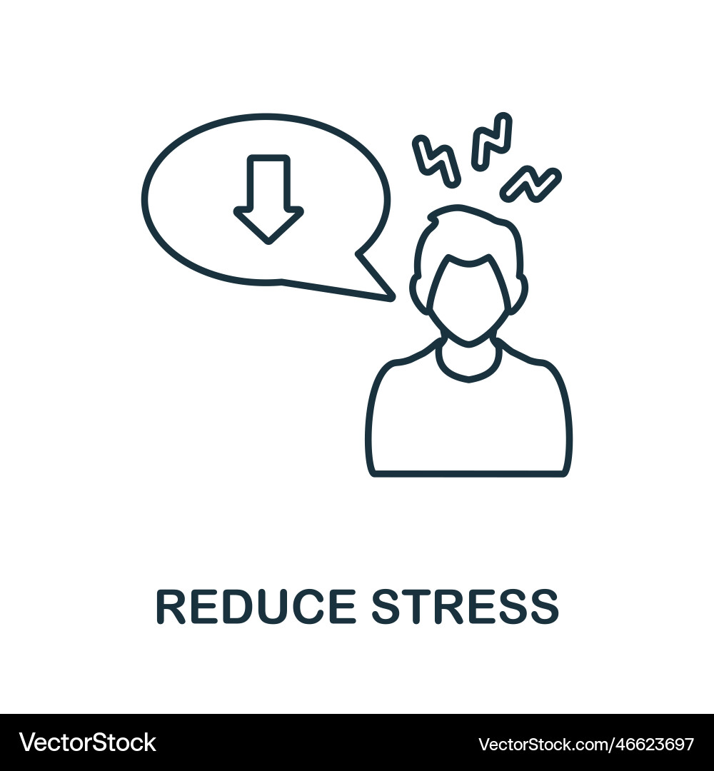 Reduce stress line icon simple element from yoga Vector Image