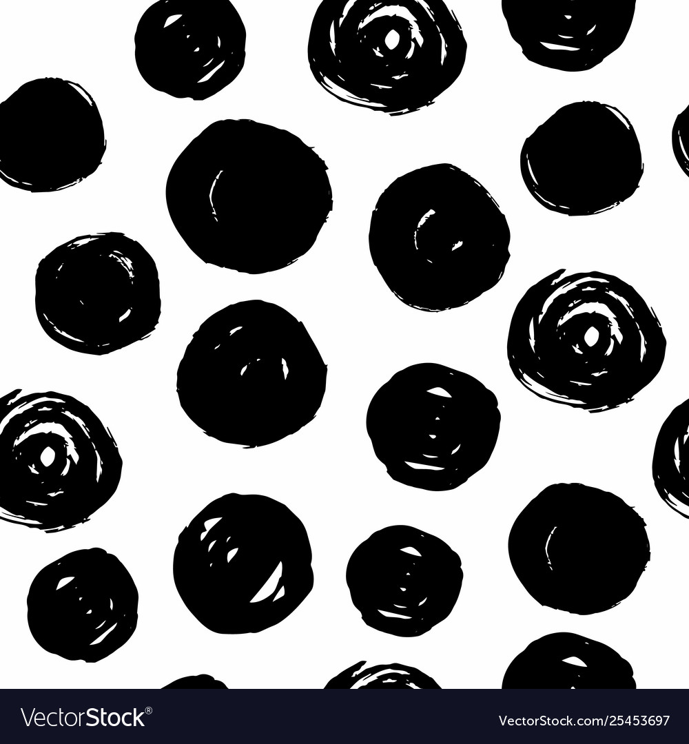 Seamless dot pattern hand painted circles with Vector Image