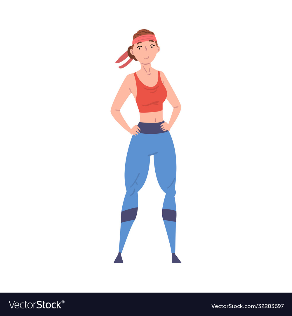 Sportive slim young woman wearing sports outfit Vector Image Sportive slim young woman wearing sports outfit Vector Image