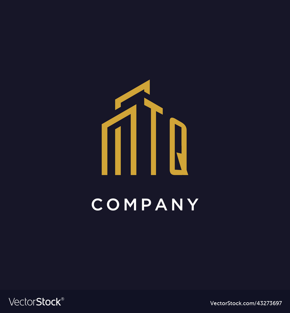 Tq initial monogram with building logo design Vector Image