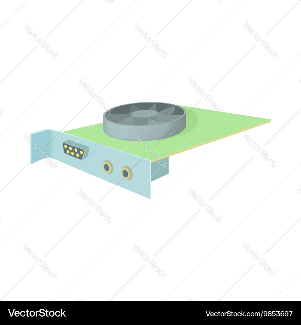 Video card icon cartoon style Royalty Free Vector Image