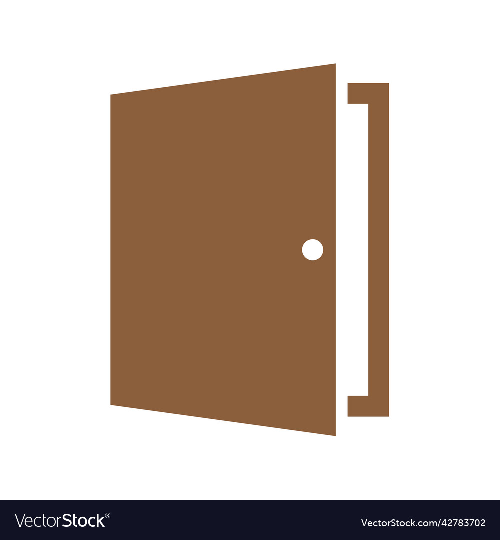 Brown door solid icon Royalty Free Vector Image