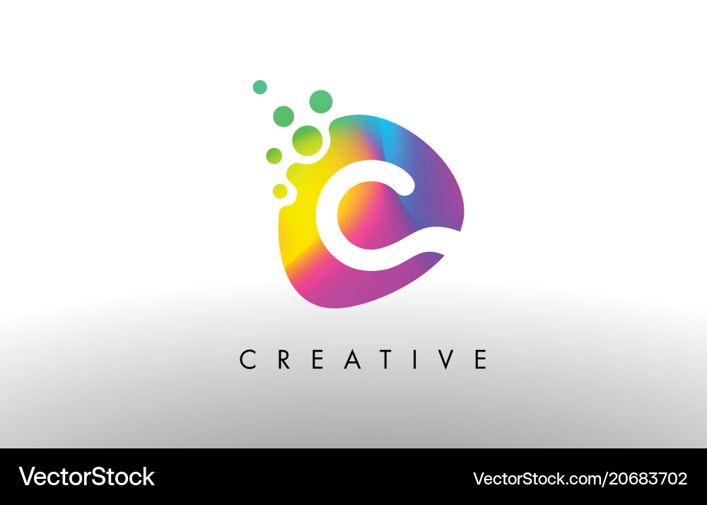 C colorful logo design shape purple abstract Vector Image