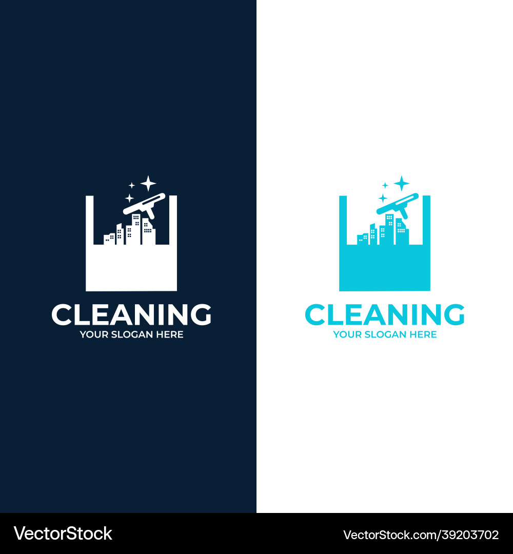 Cleaning clean service logo icon Royalty Free Vector Image