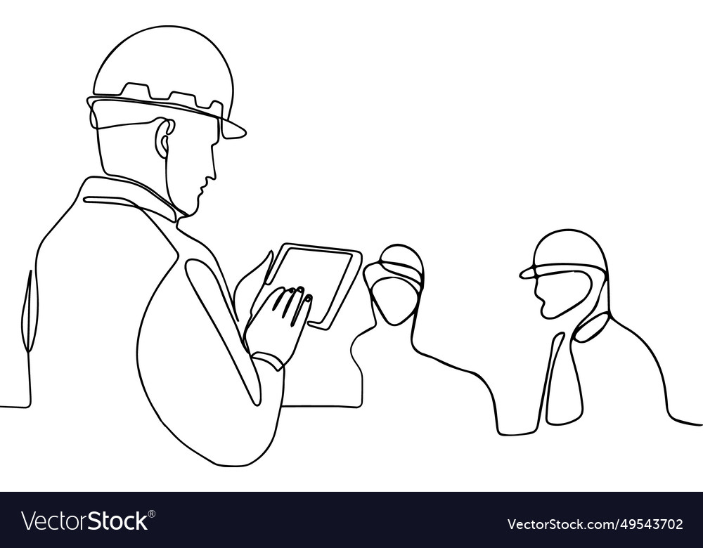 Construction manager and engineer working Vector Image