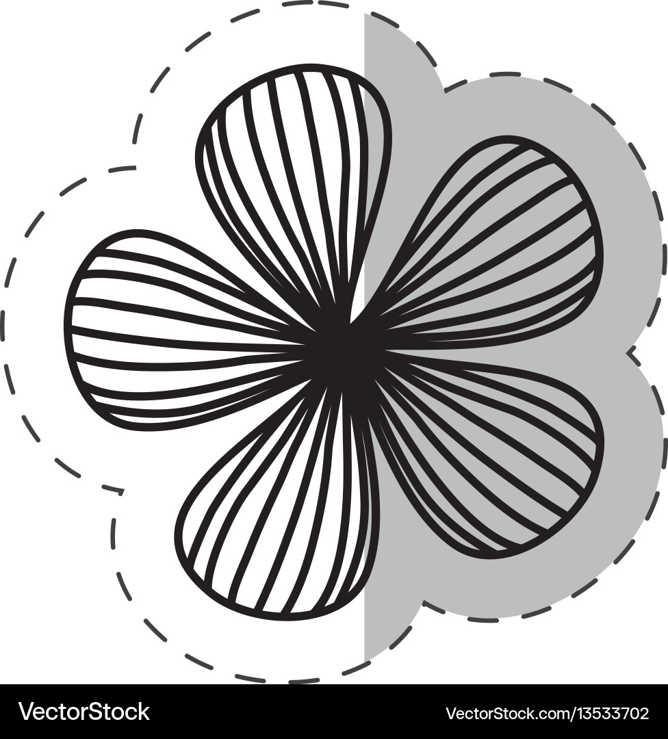 Flower natural plant cut line Royalty Free Vector Image