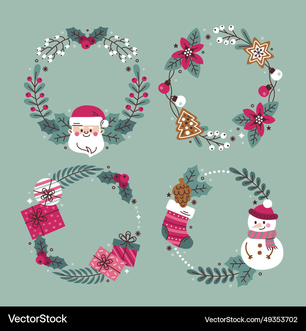Frame template christmas season celebration Vector Image