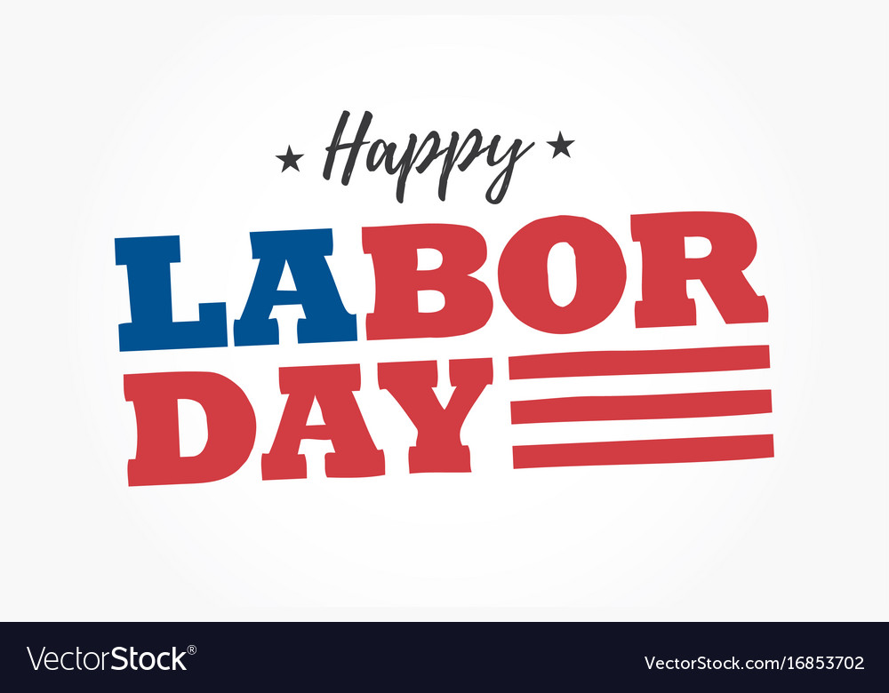 Happy labor day logo Royalty Free Vector Image