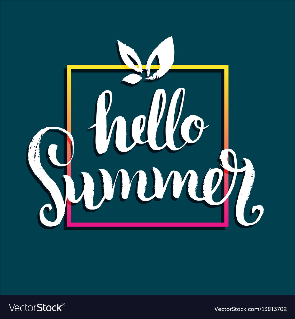 Hello summer background fun Royalty Free Vector Image