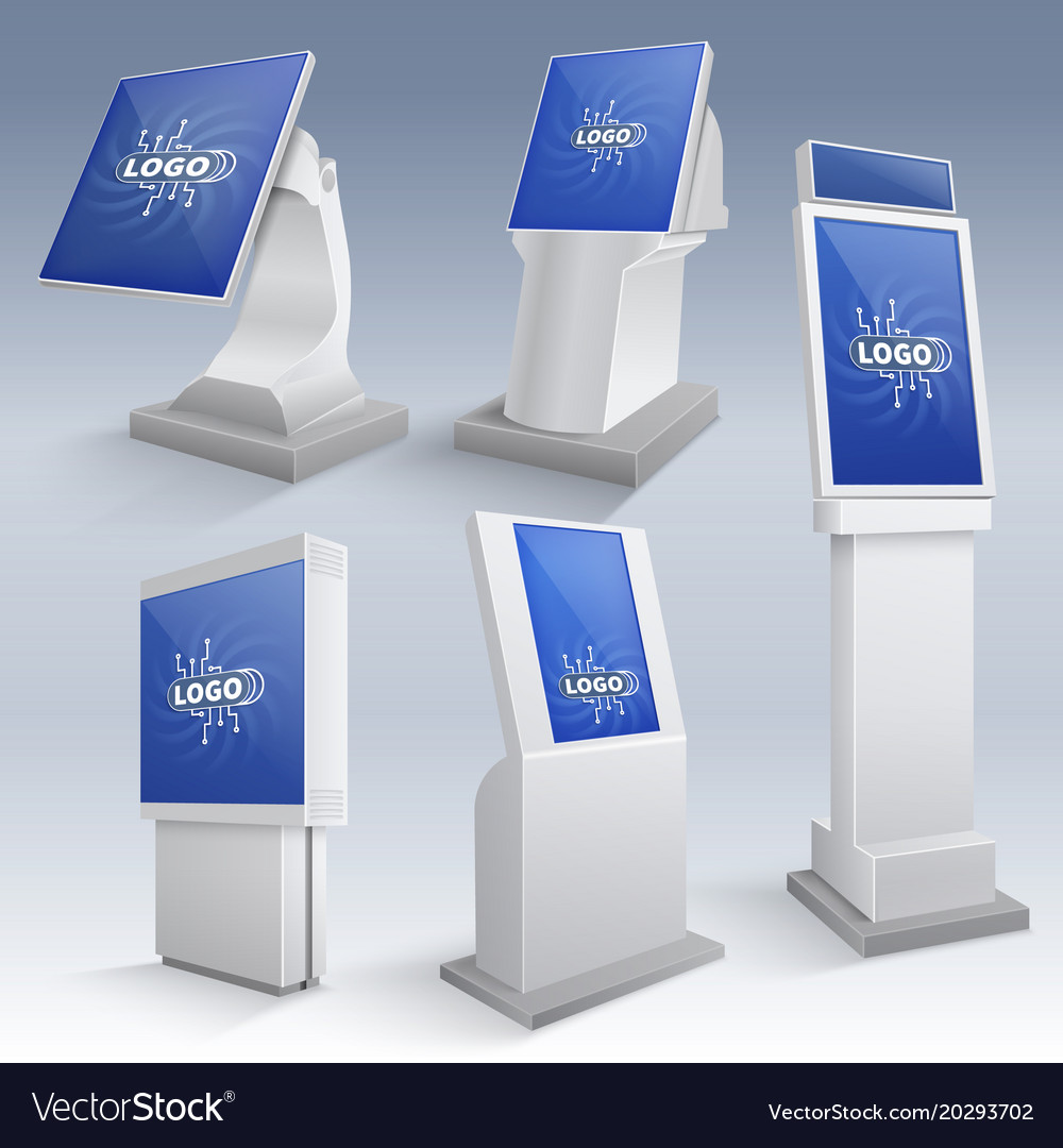 Information interactive kiosk displays Royalty Free Vector