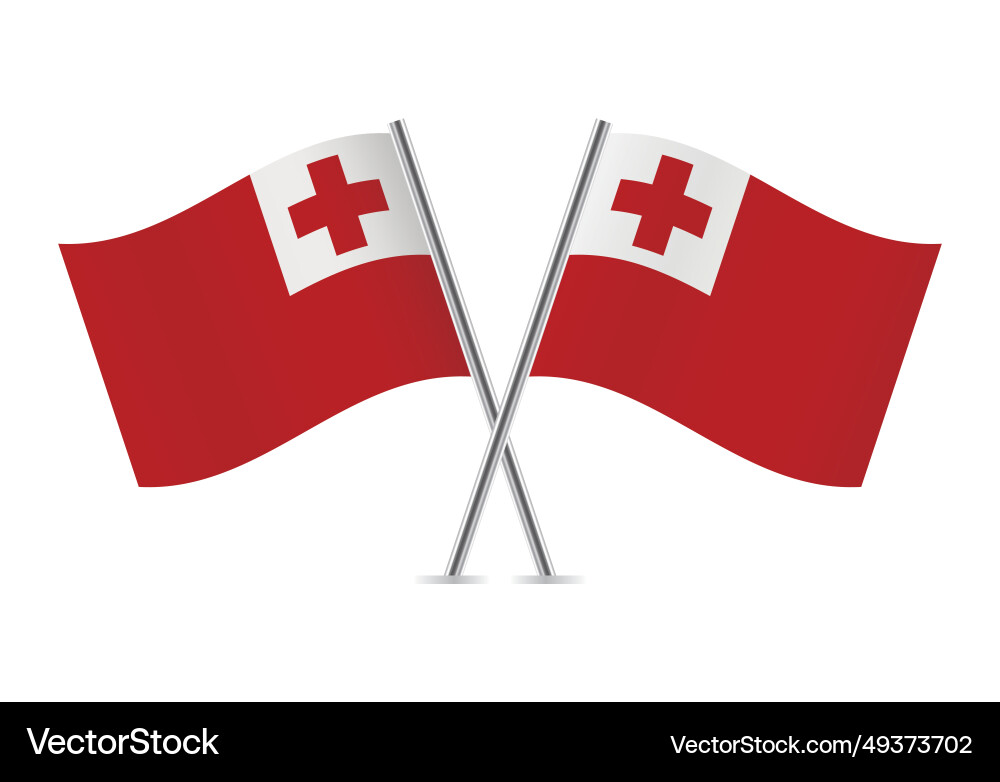 Kingdom of tonga crossed flags Royalty Free Vector Image
