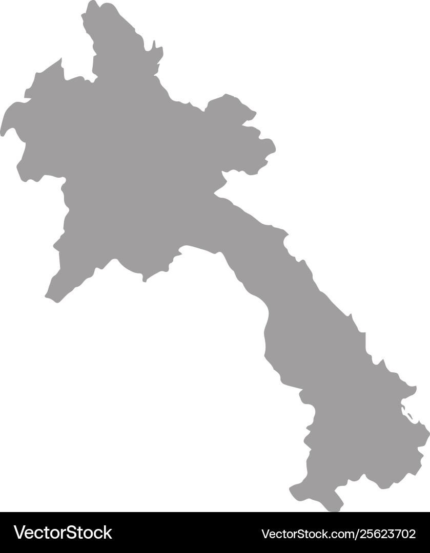 Laos outline map country shape national borders Vector Image
