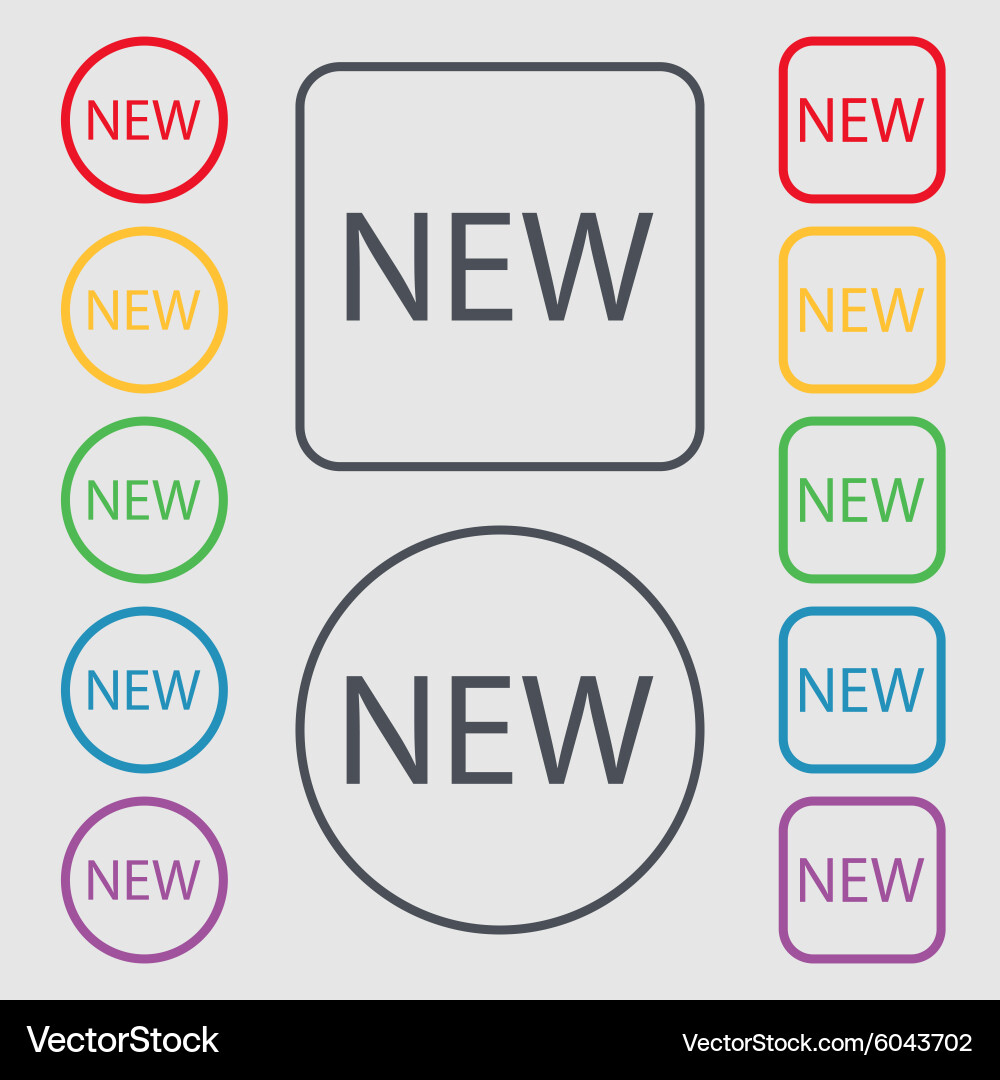 New sign icon arrival button symbol symbols Vector Image
